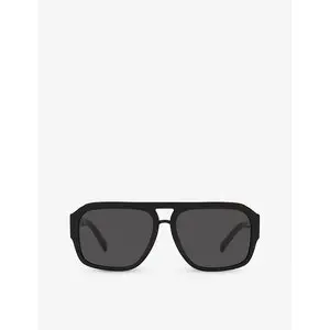 Dolce & Gabbana Acetate Pilot-frame Sunglasses - Black