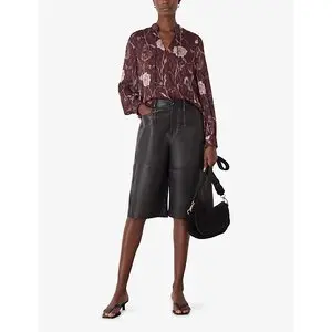 Whistles Floral-print Tie-neck Woven Blouse