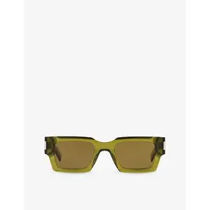 Saint Laurent Rectangle-frame Acetate Sunglasses - Green