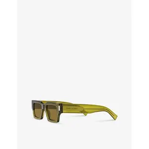 Saint Laurent Rectangle-frame Acetate Sunglasses
