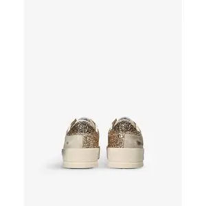 GOLDEN GOOSE Stardan Glitter-embellished Leather Trainers