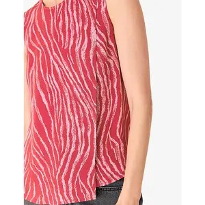 Whistles Zebra-print Layered Woven Tank
