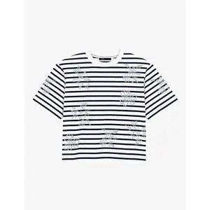 Maje Striped Cotton-jersey T-shirt
