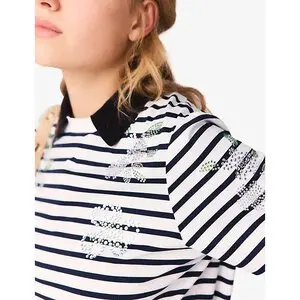 Maje Striped Cotton-jersey T-shirt