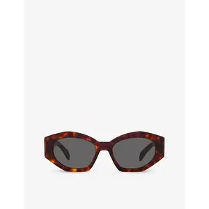 Celine Cl40238u Oval-frame Sunglasses - Yellow