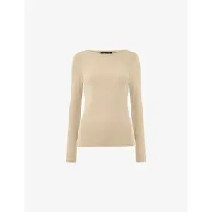 Whistles Boat-neck Stretch-knit Top
