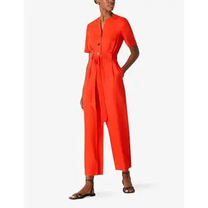 Whistles Fiona Short-sleeved Linen Jumpsuit