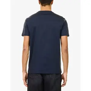 BELIER Mercerised Short-sleeve Cotton T-shirt - Navy