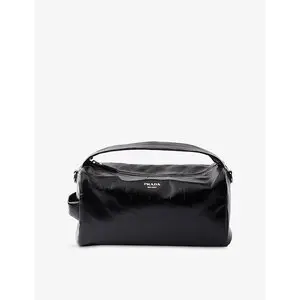 Prada Brand-embossed Leather Top-handle Bag - Black