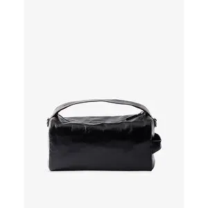 Prada Brand-embossed Leather Top-handle Bag - Black
