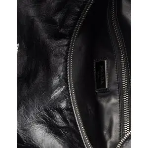 Prada Brand-embossed Leather Top-handle Bag - Black