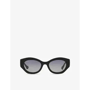 Gucci Cat Eye Acetate Sunglasses With Gradient Lenses - Black