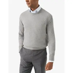 Eton Branded Crewneck Cotton-knit Sweatshirt - Light Grey