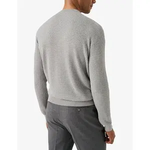 Eton Branded Crewneck Cotton-knit Sweatshirt - Light Grey