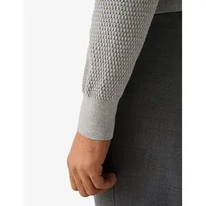 Eton Branded Crewneck Cotton-knit Sweatshirt - Light Grey
