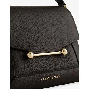 Strathberry Mosaic Nano Leather Top Handle Bag - Espresso