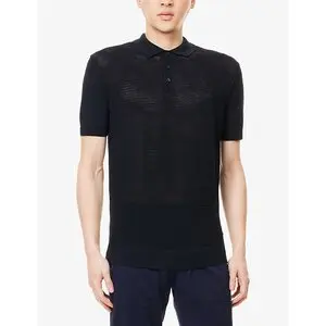 Orlebar Brown Burnham Textured-pattern Cotton-and-silk Polo Shirt
