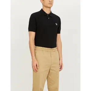 Paul Smith Zebra-embroidered Cotton-piqué Polo Shirt - Black