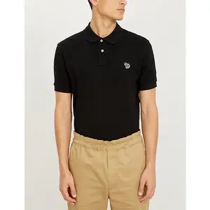 Paul Smith Zebra-embroidered Cotton-piqué Polo Shirt - Black