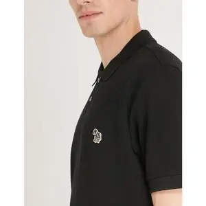 Paul Smith Zebra-embroidered Cotton-piqué Polo Shirt - Black