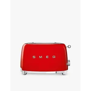 SMEG Logo-plaque Two-slice Stainless-steel Toaster - Red