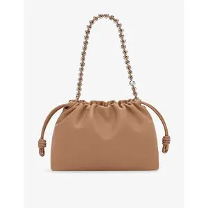 Loewe Flamenco Medium Leather Clutch Bag - Mocha