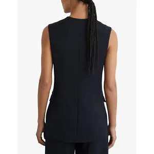REISS Gabi Button-through Stretch-woven Waistcoat
