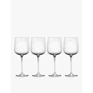 SERAX X Marni Midnight Flowers Red Wine Glasses Set Of Four - Transparent