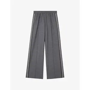 REISS Marlow Mélange Side-stripe Wide-leg Trousers