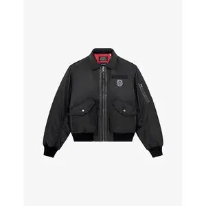 The Kooples Branded Shell Bomber Jacket