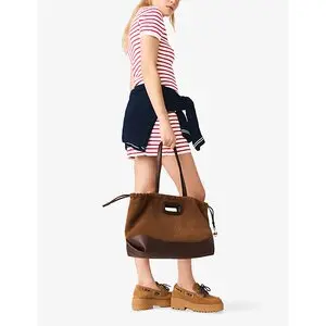 Maje Striped Cotton-blend Mini Dress