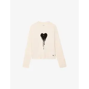 Zadig&Voltaire Heart Intarsia Cashmere Jumper - Eggshell