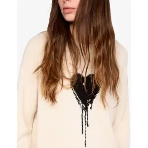 Zadig&Voltaire Heart Intarsia Cashmere Jumper - Eggshell