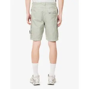 Stone Island Panama Patch-pocket Woven Cargo Shorts