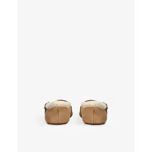 Alaïa Double-faced Shearling And Suede Ballet Flats - Camel