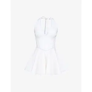 House Of Cb Eleanor Halterneck Playsuit - White