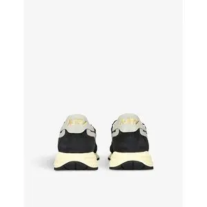 AUTRY Leather And Nylon Low-top Trainers With Brand Embroidery - Black