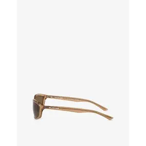 Balenciaga Bb0401s Rectangle-frame Sunglasses - Brown