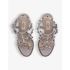 Valentino Garavani Rockstud Open-toe Leather Heeled Sandals - Blush
