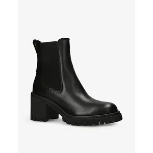 Carvela Mega Logo-plaque Leather Heeled Ankle Boots