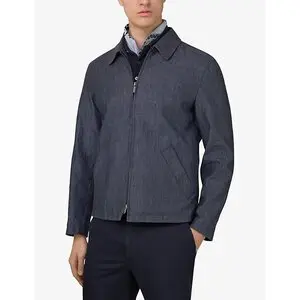 Boggi Milano Linen-blend Bomber Jacket