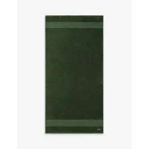 Lacoste Le Croco Logo-embroidered Cotton 70cm X 140cm - Vert