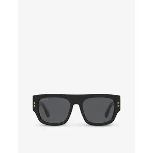 Gucci Gg1262s Rectangle Acetate Sunglasses - Black
