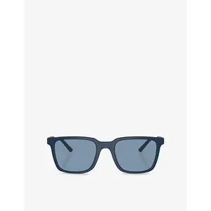 Oliver Spencer Rectangle-frame Acetate Sunglasses - Blue