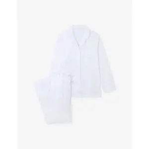 THE WHITE COMPANY Striped Regular-fit Cotton-sateen Pyjama Set - White
