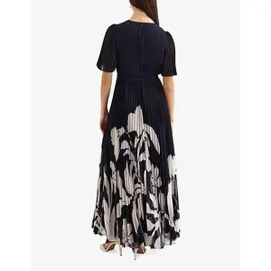 PHASE EIGHT Floral-print Woven Maxi Dress - Navy