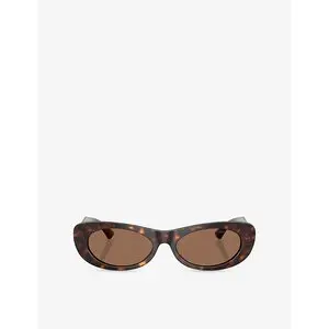 JIMMY CHOO Oval-frame Acetate Sunglasses - Brown