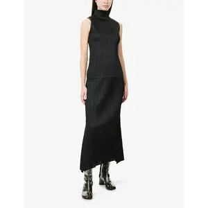 Issey Miyake Pleated Knitted Midi Skirt