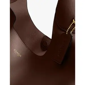 COACH Branded Leather Shoulder Bag - Maple