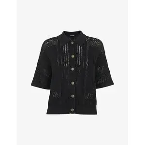 Whistles Button-down Short-sleeve Crochet Shirt